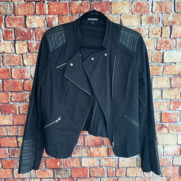 Express | Jackets & Coats | Express Jacket Size 8 With Leather Details ...
